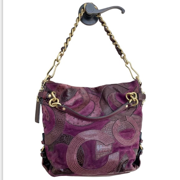 Coach | Bags | Vintage Coach Inlaid C Brooke Shoulder Bag Plum Purple ...